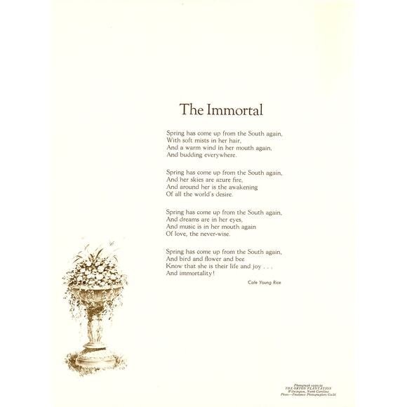 None and/or Unknown | Other | The Immortal Cale Young Rice 97s Poem ...
